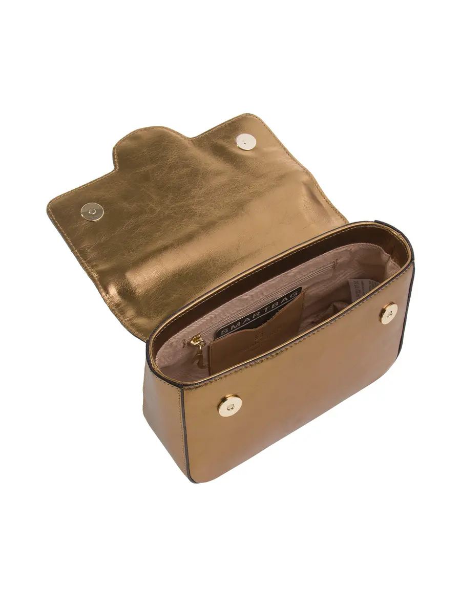 Bolsa Transversal Couro Metalizado Bronze 79006.26 - Bolsa Transversal ...